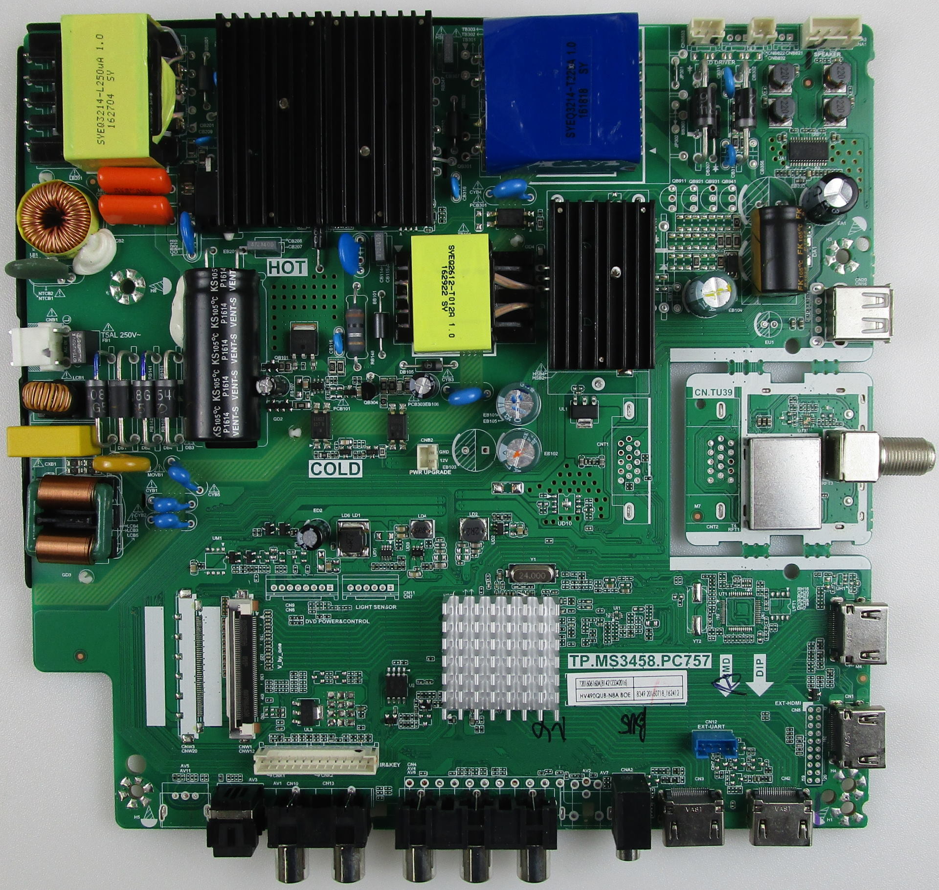 TVParts.ca - RCA TP.MS3458.PC757 MAIN BOARD / POWER SUPPLY FOR RLED4843-B-UHD