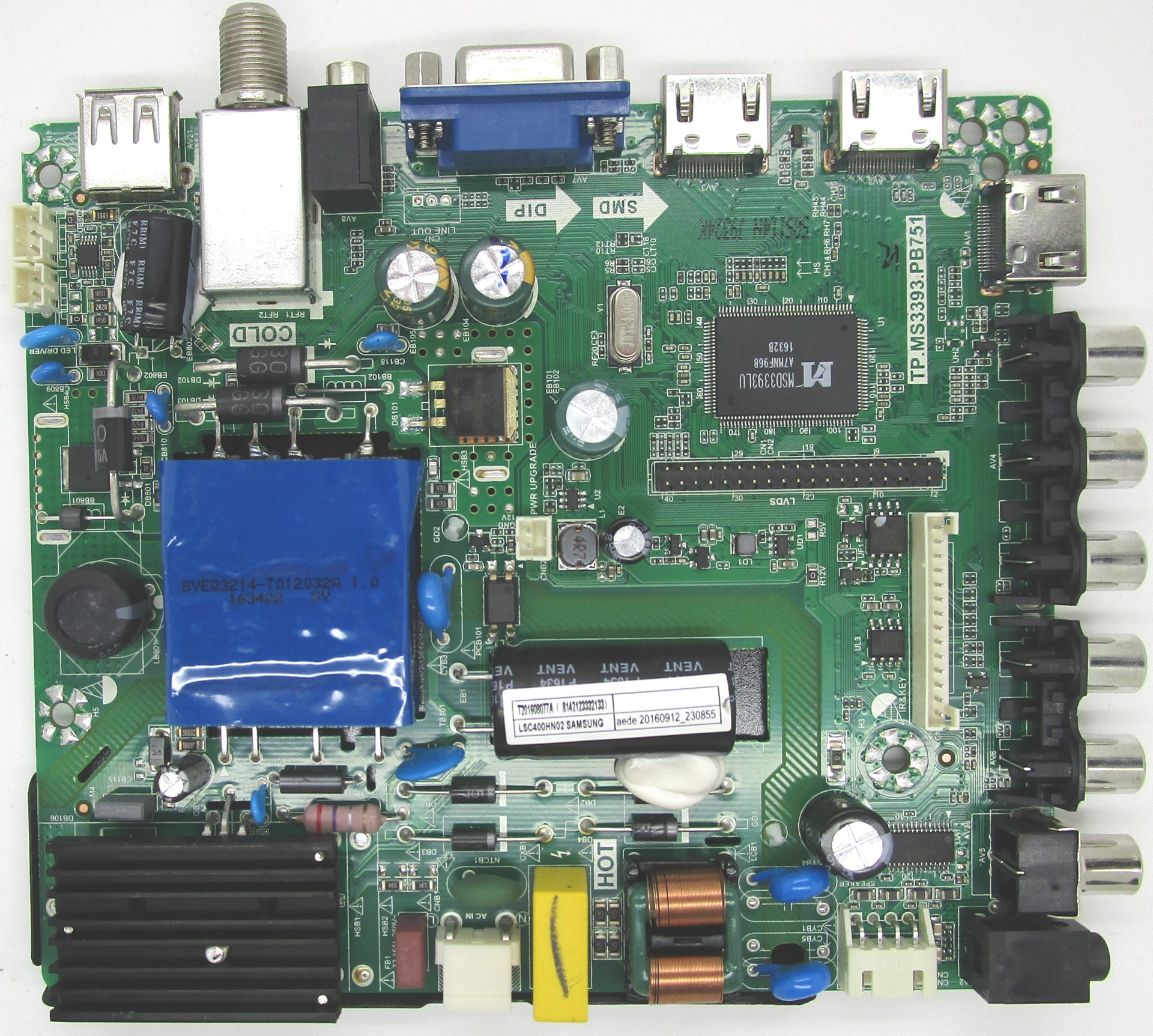 TVParts.ca - PROSCAN TP.MS3393.PB751 MAIN BOARD FOR PLDED4016A - BRAND NEW