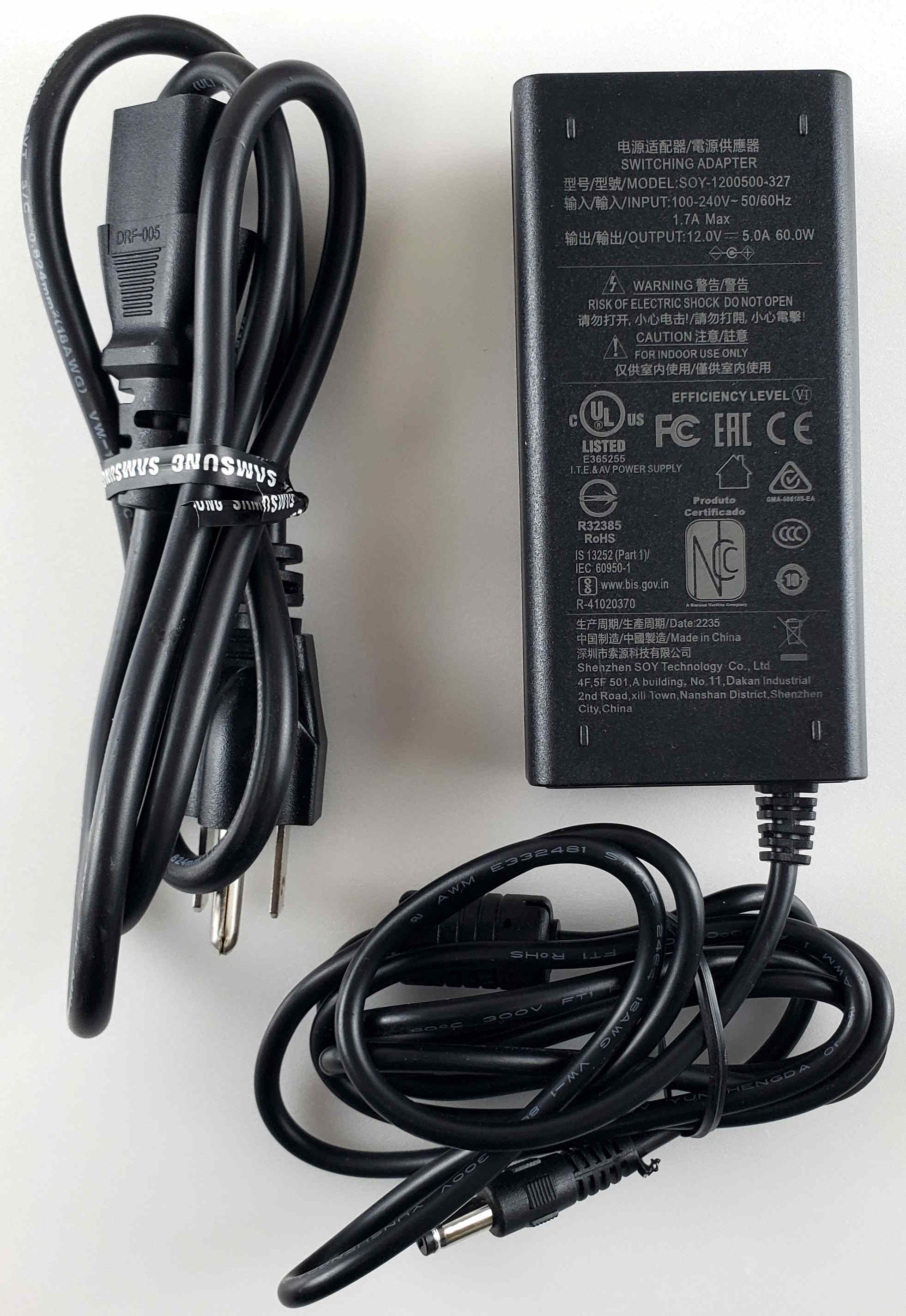 TVParts.ca - SOY-1200500-327 AC Adapter Power Cord Supply Charger For ...